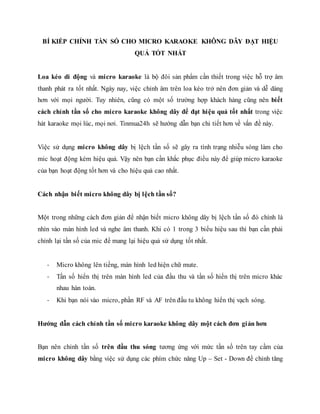 Lam sao de chinh tan so micro loa keo | DOCX