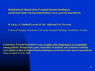 La mucoprolassectomia sec. longo in day surgery | PPT