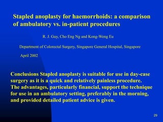 La mucoprolassectomia sec. longo in day surgery | PPT