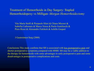 La mucoprolassectomia sec. longo in day surgery | PPT