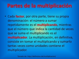 La multiplicación | PPTX
