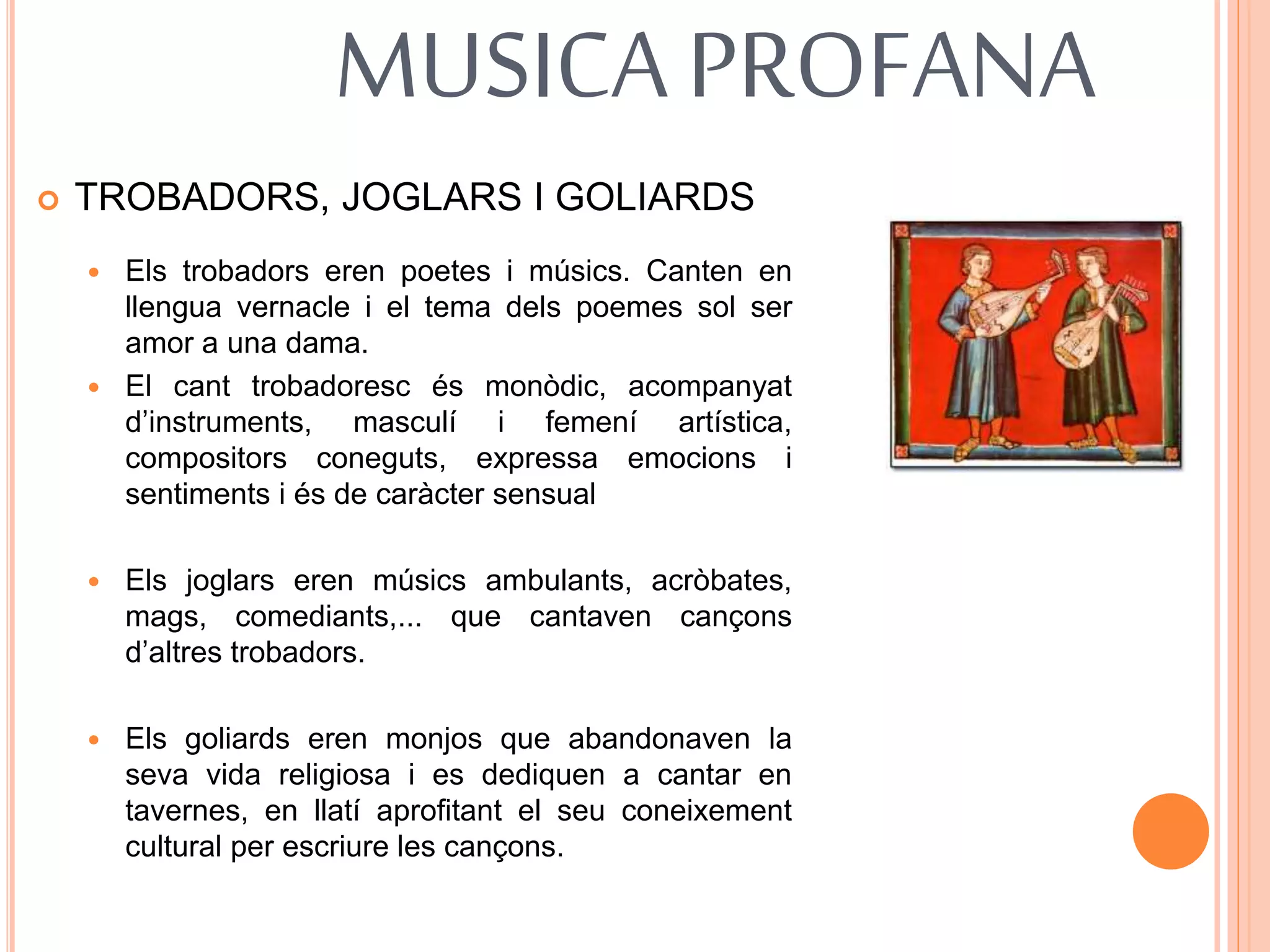 La musica a l’edat mitjana | PPTX