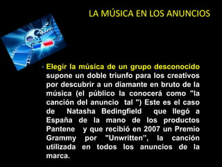 La musica en spot publicitario | PPTX