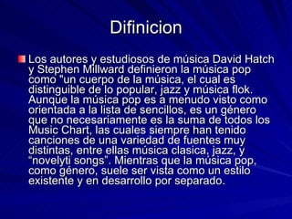 La musica ‘ pop | PPT