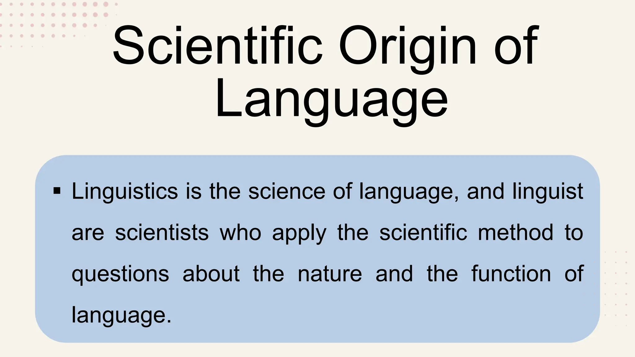 Accounts on the Origin of language and Theories | PPTX