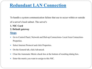 Lan Network with Redundancy | PPTX