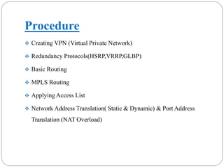 Lan Network with Redundancy | PPTX