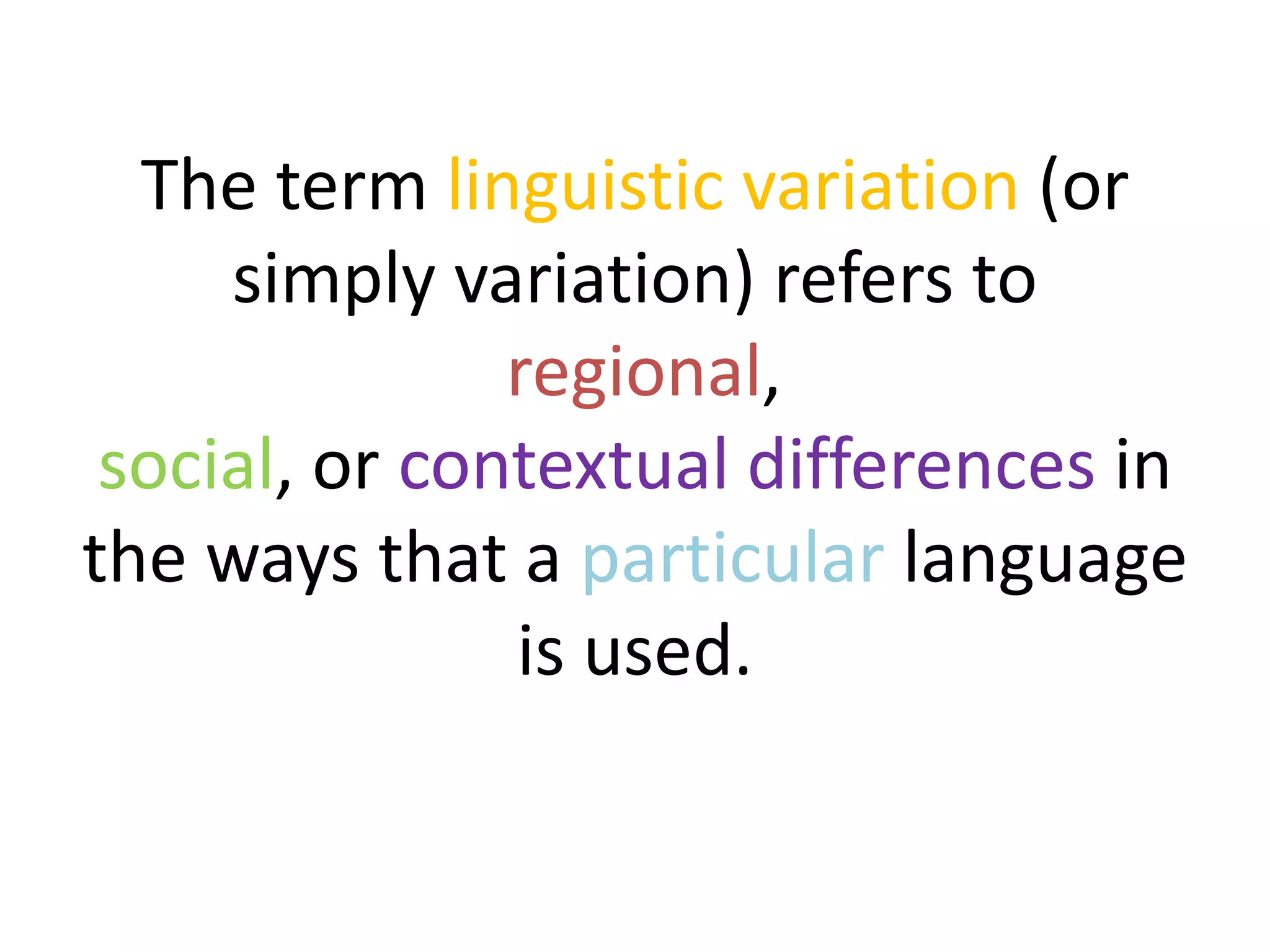 Language variation | PPTX