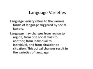Language variation | PPT