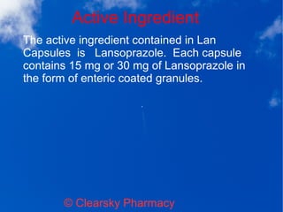 Lan (Lansoprazole Capsules) | ODP | Digestive Disorders | Diseases and ...
