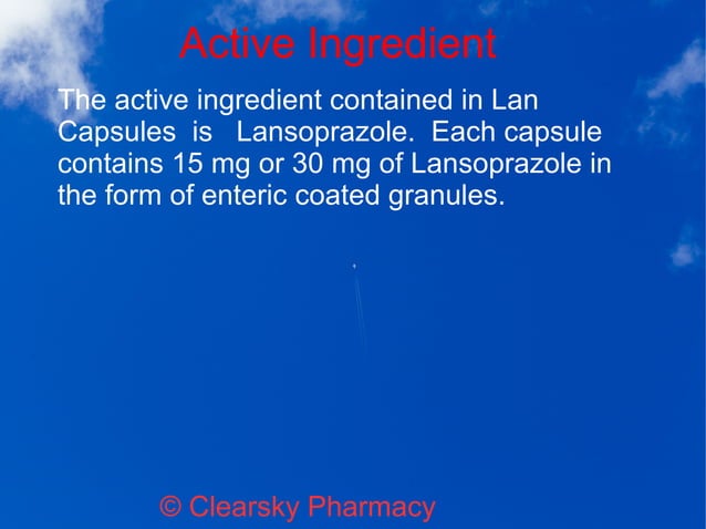 Lan (Lansoprazole Capsules) | ODP | Digestive Disorders | Diseases and ...