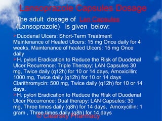 Lan (Lansoprazole Capsules) | ODP | Digestive Disorders | Diseases and ...