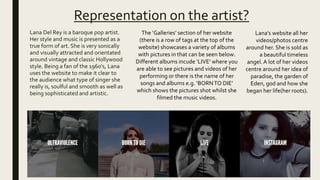 Lana del rey’s website | PPTX