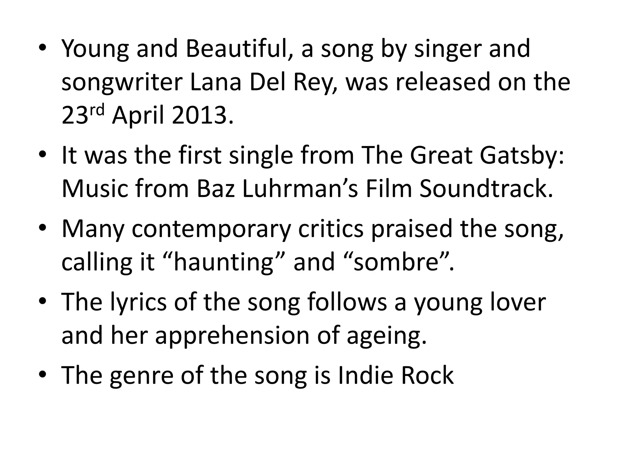 Lana del rey textual analysis | PPT | Free Download