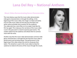 Music Video Analysis - Lana Del Rey | PPTX