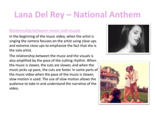 Music Video Analysis - Lana Del Rey | PPTX