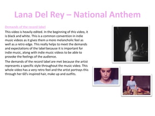 Music Video Analysis - Lana Del Rey | PPTX