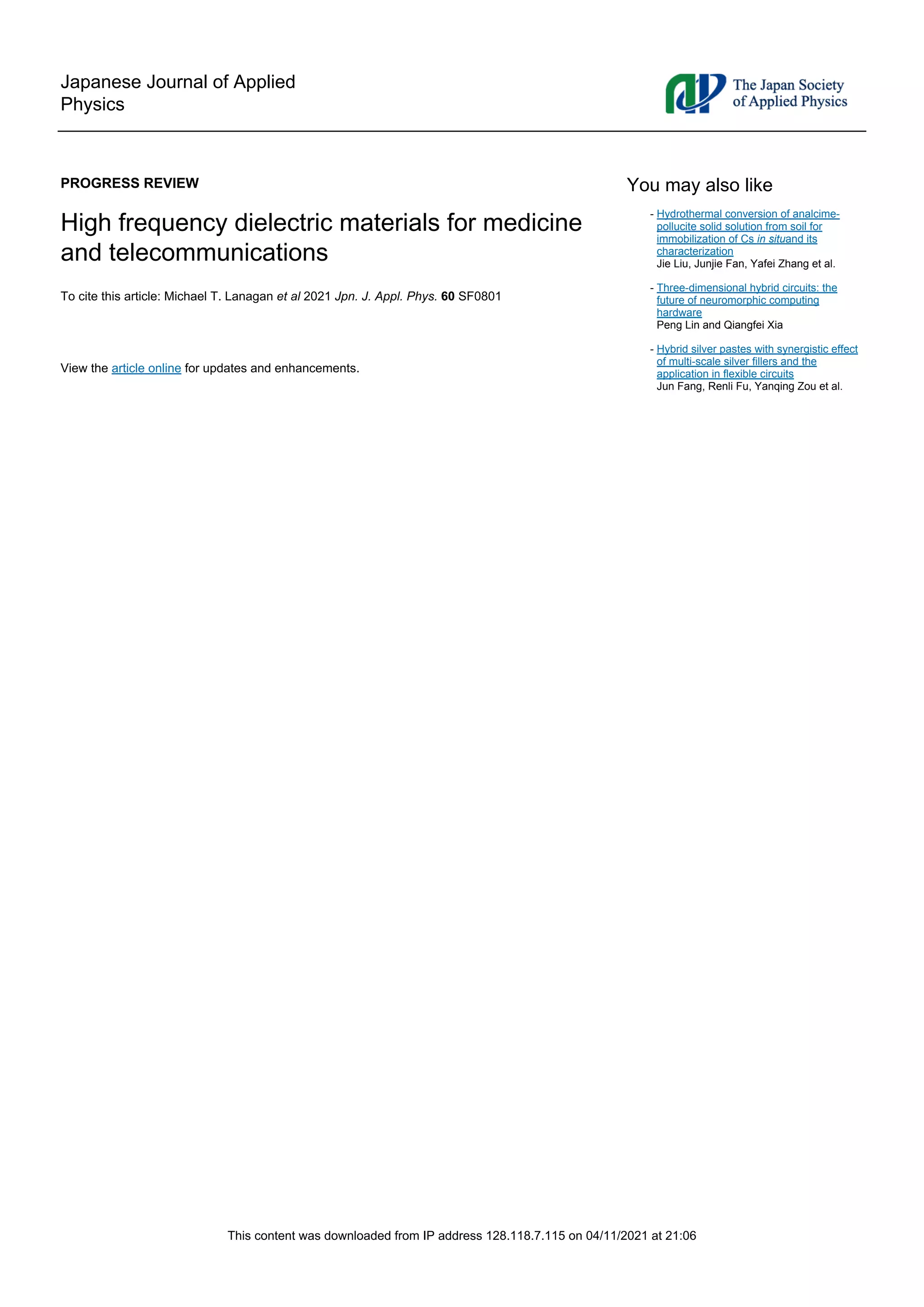 high Dielectric material | PDF