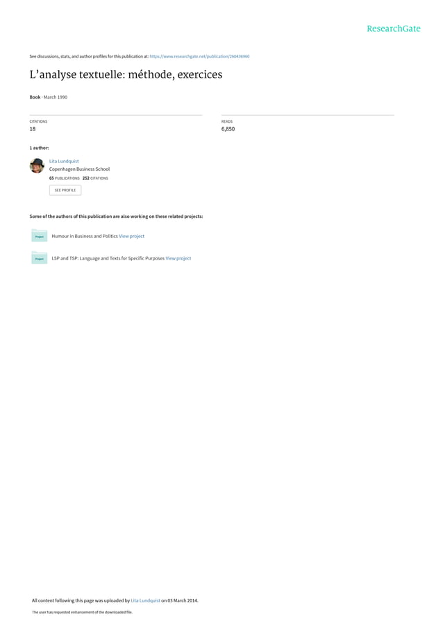 L’analyse textuelle méthode, exercices Lita Lundquist.pdf