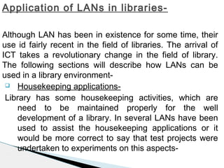 Lan application in libraries... | ODP
