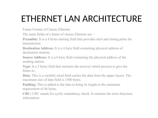 LAN ARCHITECTURE in computer networking.ppt