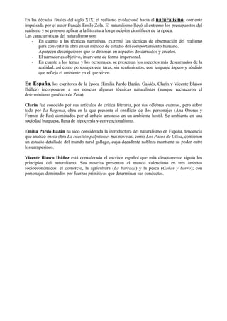 La narrativa realista y naturalista | PDF