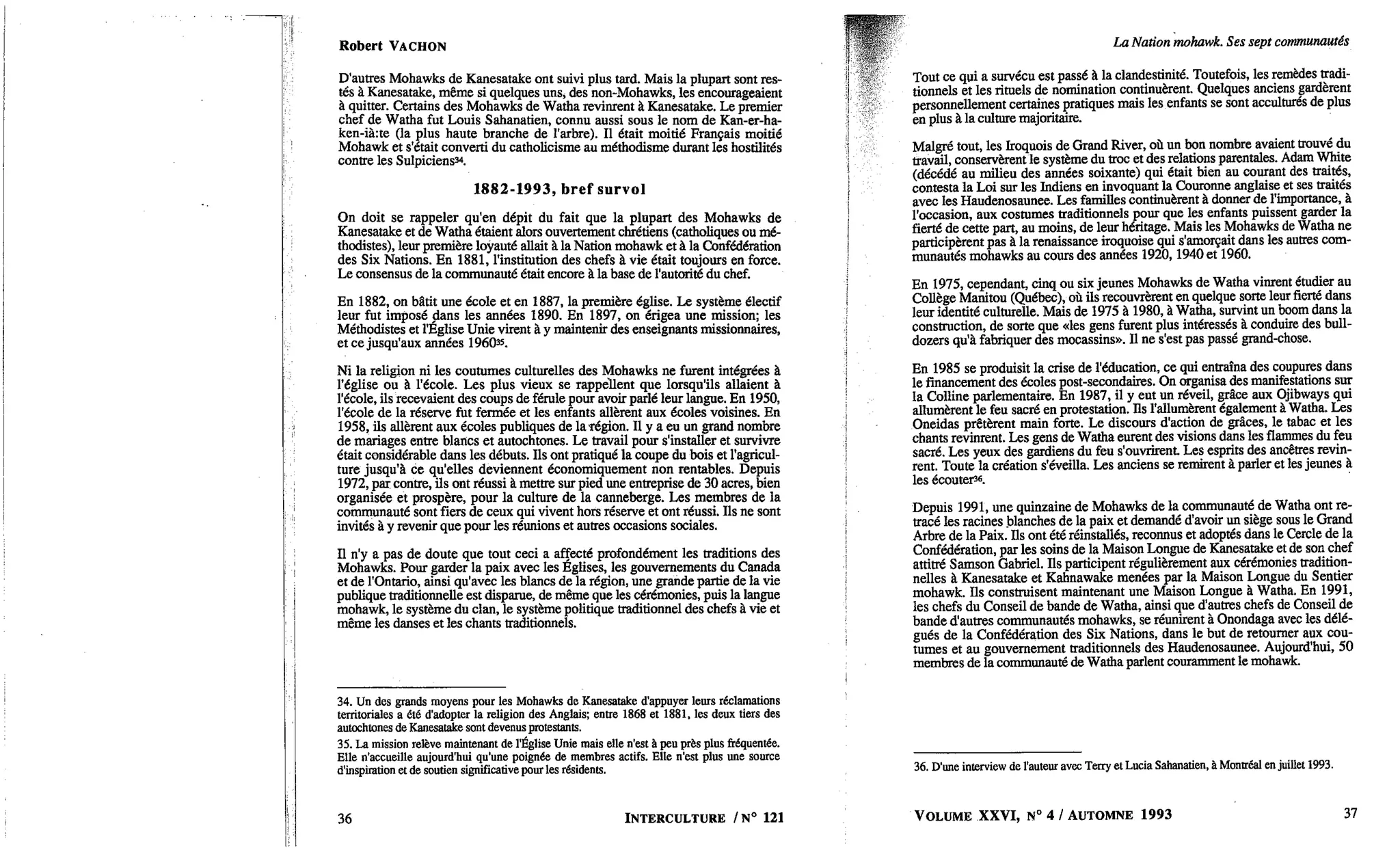 La nation mohawk brève histoire robert vachon | PPT