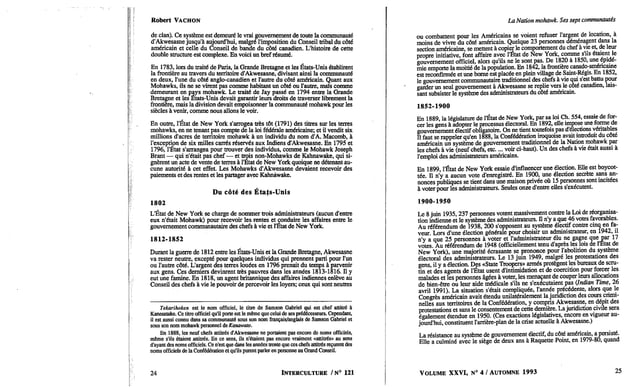 La nation mohawk brève histoire robert vachon | PDF