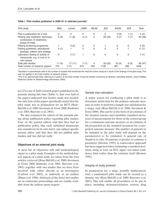 Lancaster design and analysis of pilot studies | PDF