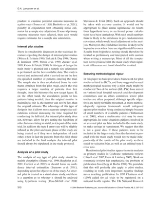 Lancaster design and analysis of pilot studies | PDF