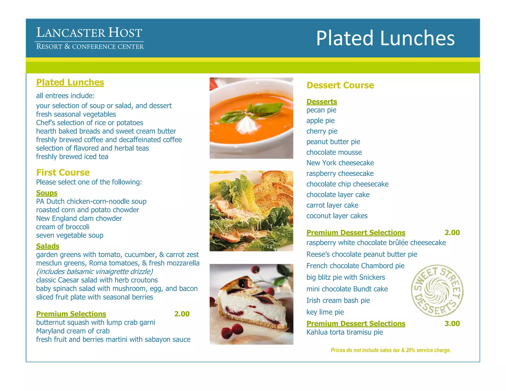 Lancaster Host Banquet Menus | PDF