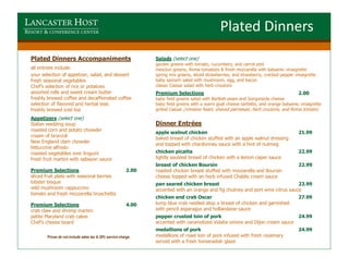 Lancaster Host Banquet Menus | PDF