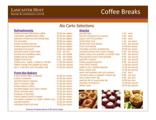 Lancaster Host Banquet Menus | PDF