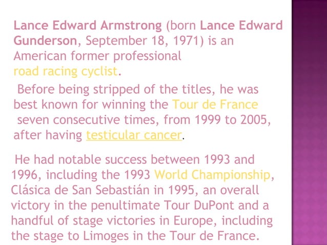Lance armstrong | PPT