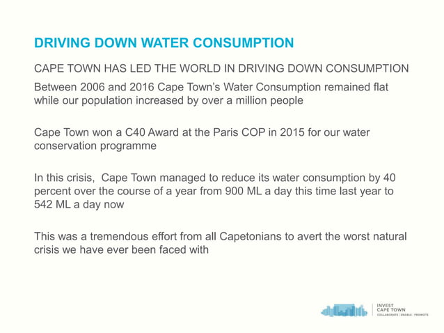 Cape Town Water crisis debrief | PPTX | Africa Travel | Travel Locations