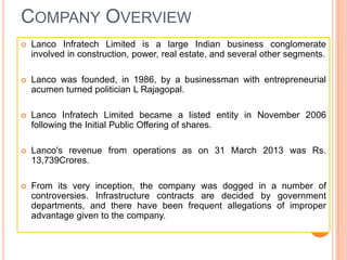 CDR of Lanco infratech | PPT