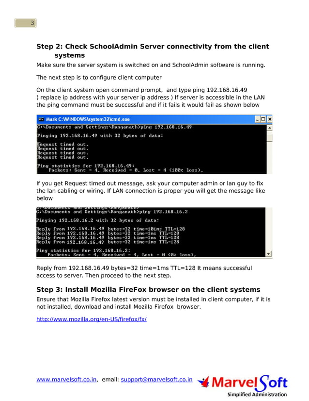 MarvelSoft SchoolAdmin Offline LAN Access Setup Guide | PDF