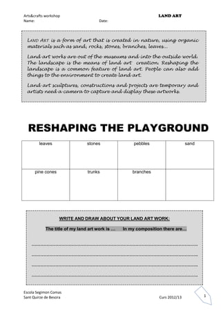 Land art worksheets | PDF