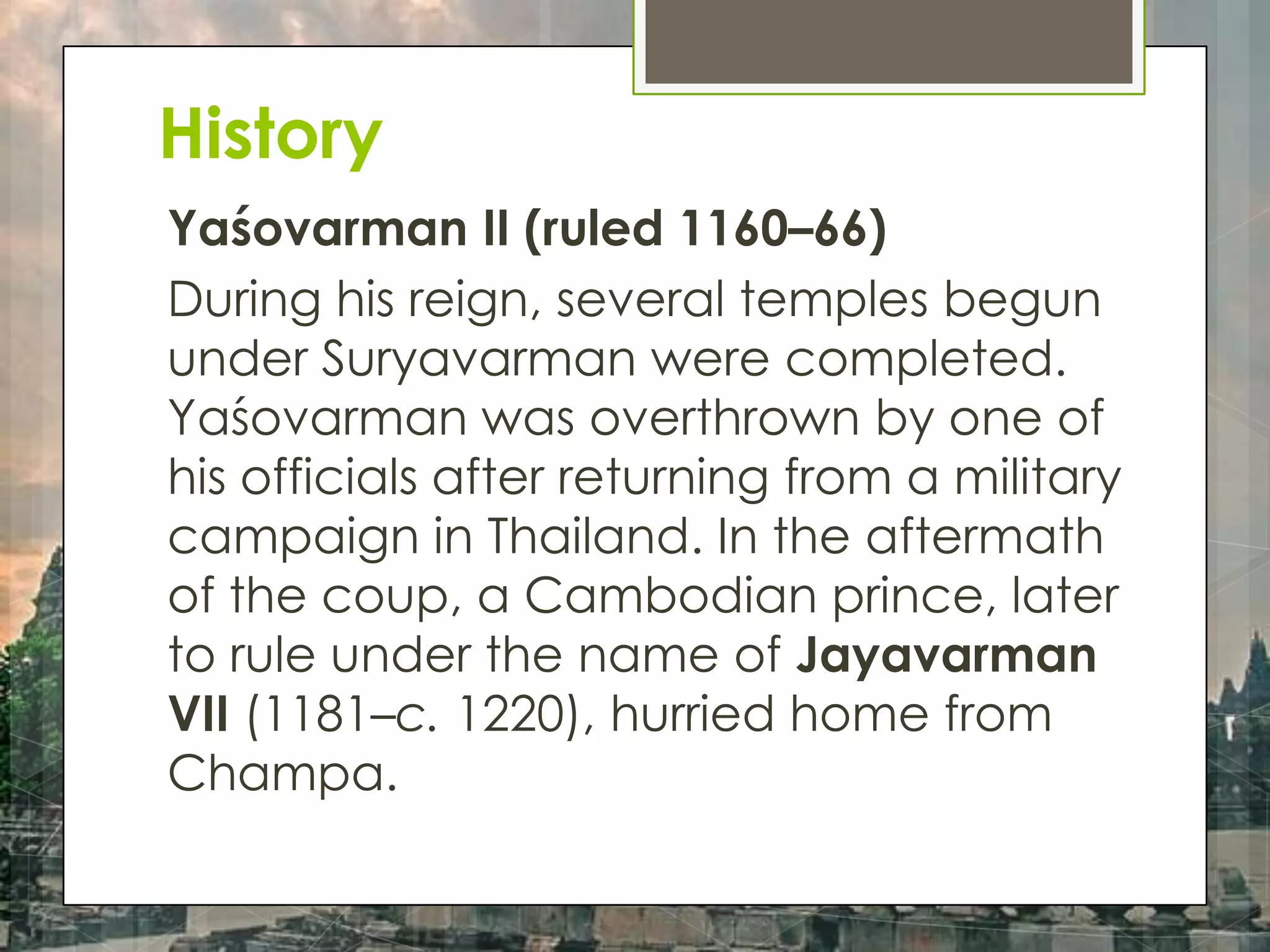 Land-based Agricultural Kingdoms in Southeast Asia (Khmers, Saliendra ...