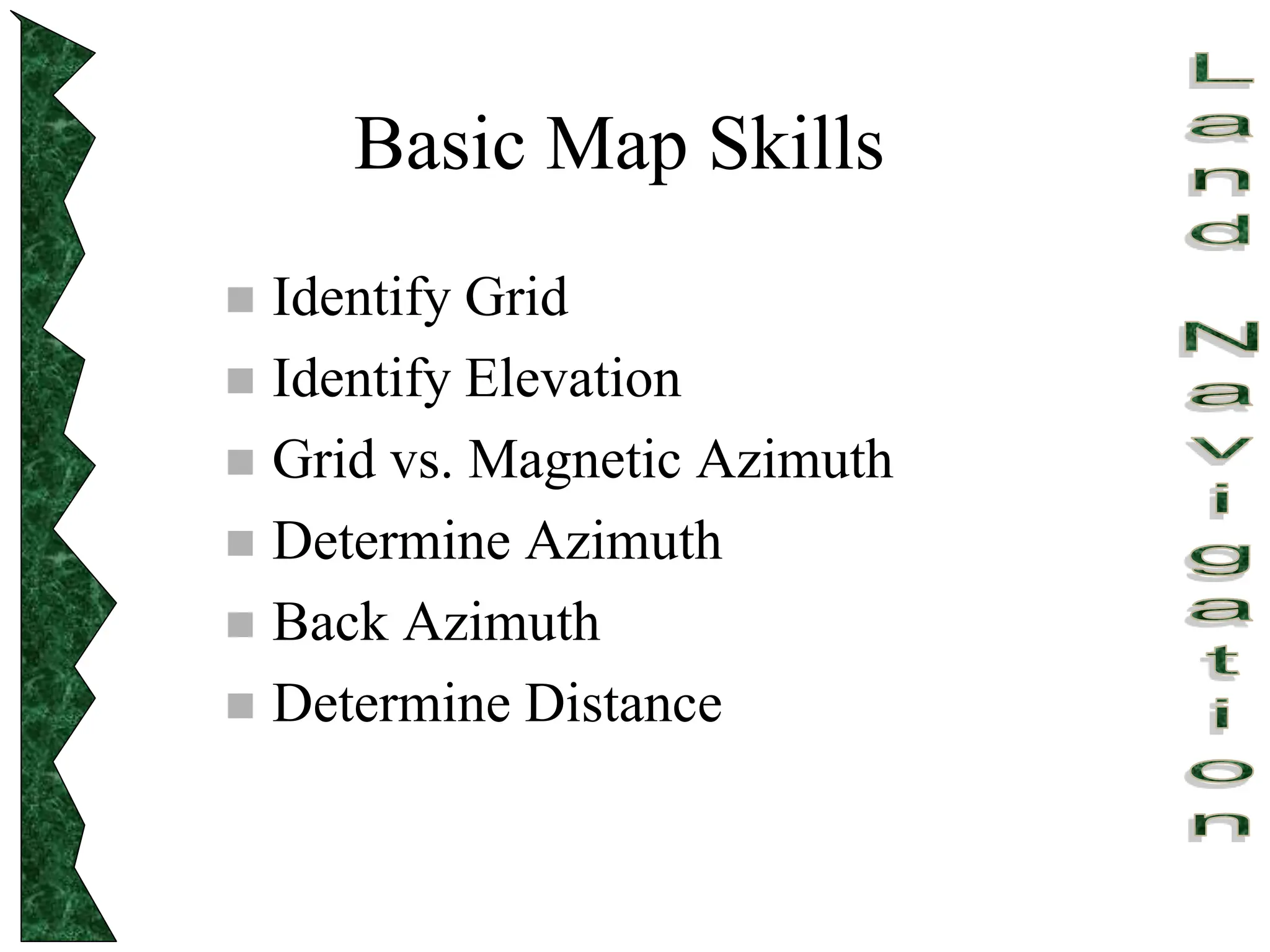 Land-Navigation army basic requirement maps | PPT