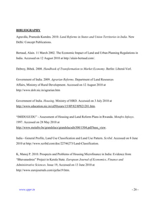 Land reform and housing in India Report | PDF | Developmental Sites ...