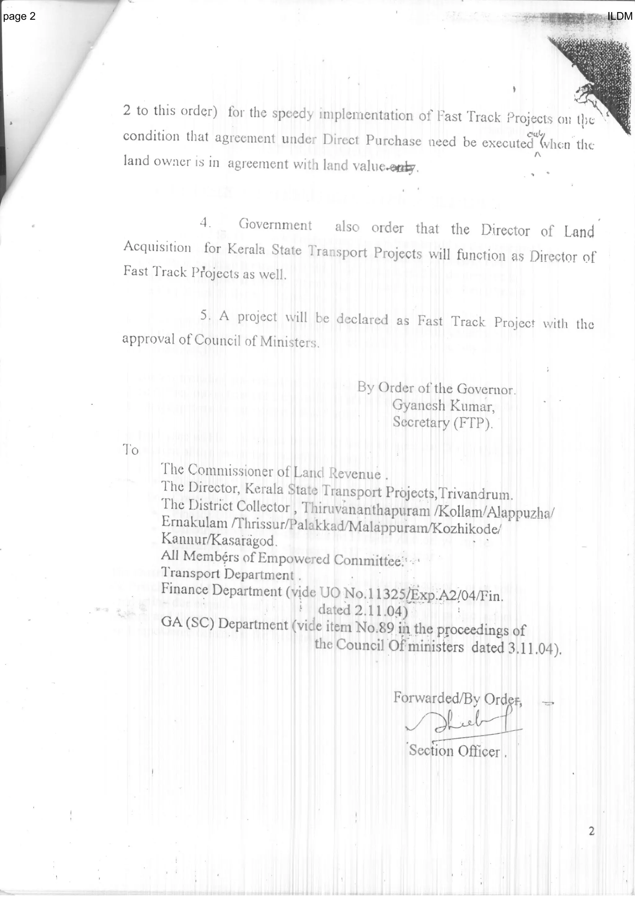 Note on Land acquisition fast track | PDF