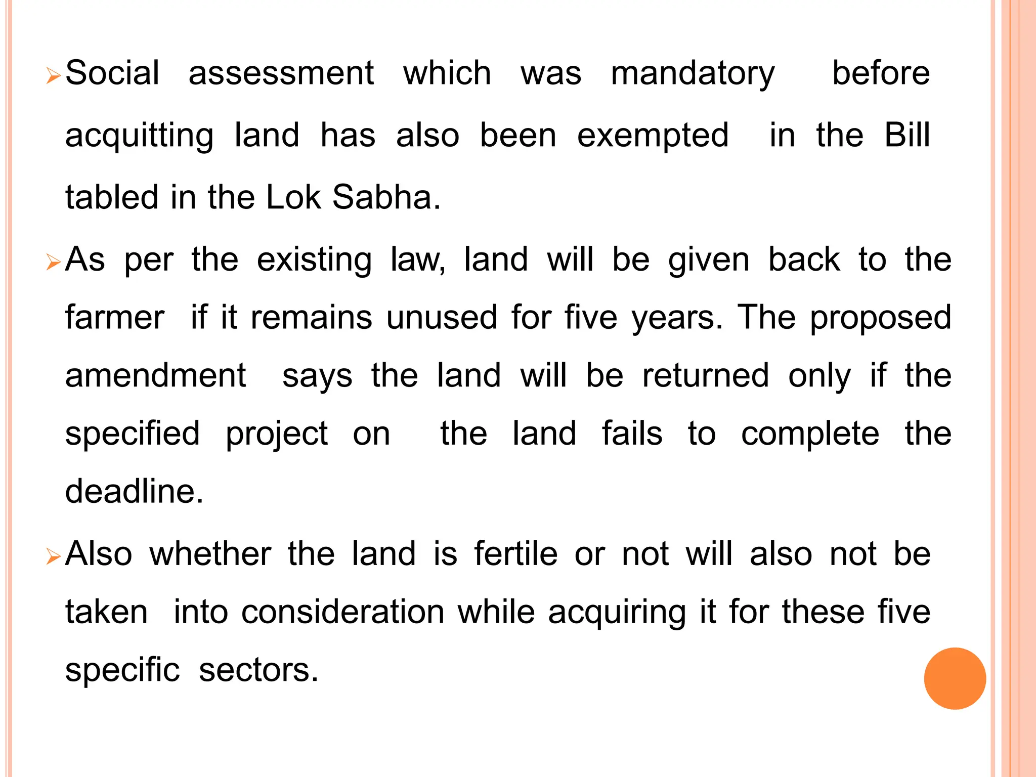 Land Acquisition, Rehabilitation And Resettlement Act 2013 | PPT
