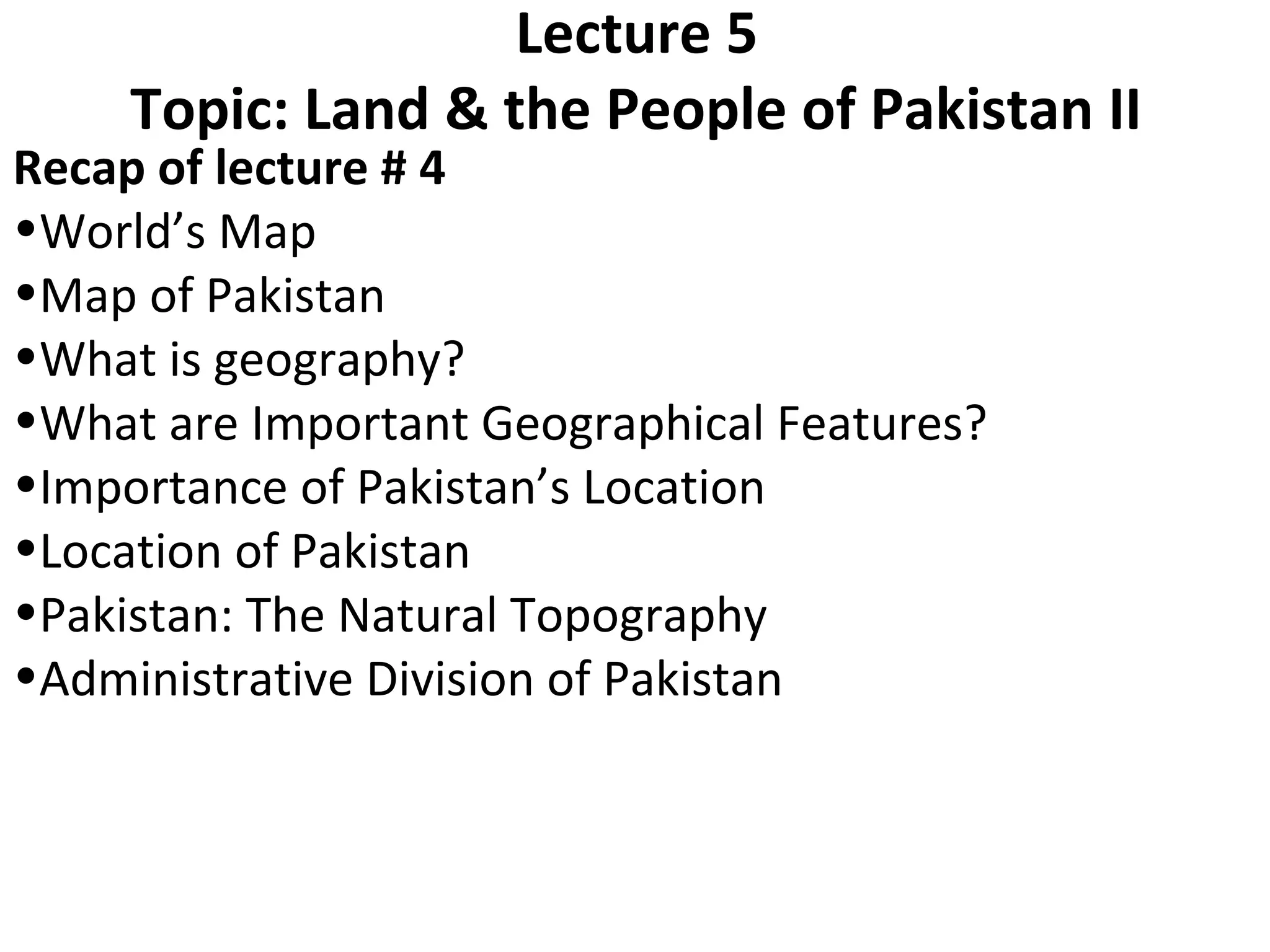 Land and people of pakistan | PPT