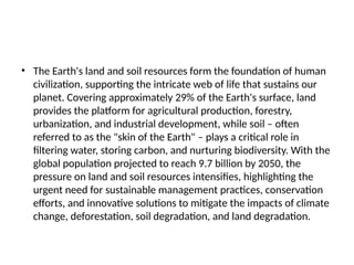 Land and Soil resources, and their issues and challenges | PPTX