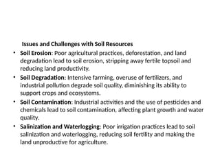 Land and Soil resources, and their issues and challenges | PPTX
