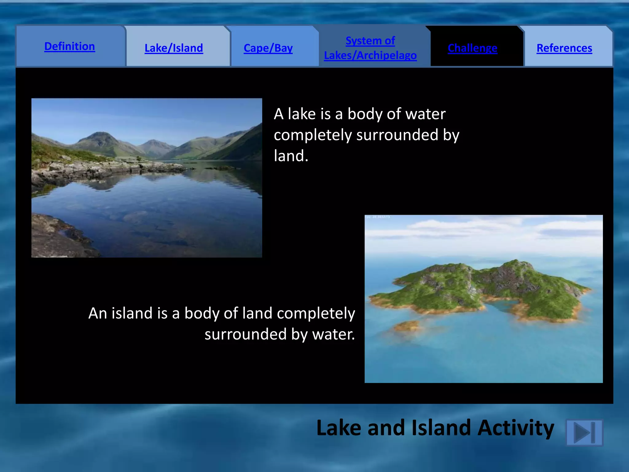 Land and water forms lesson | PPTX