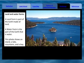 Land and water forms lesson | PPTX