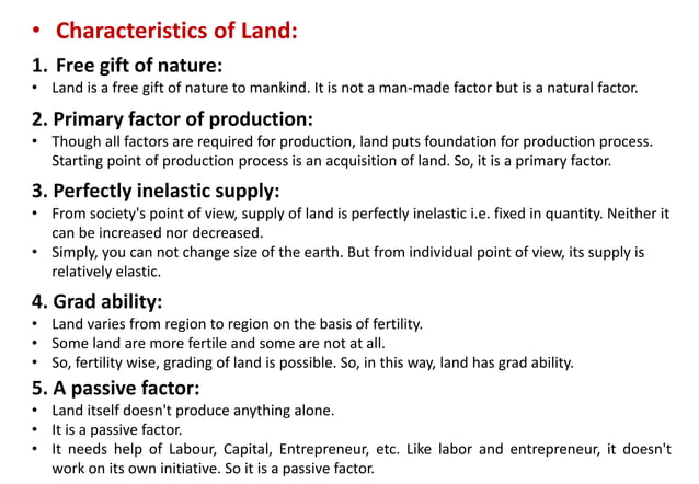 Land as a factor of production | PPT