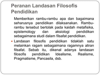 Landasan filosofis pendidikan | PPTX